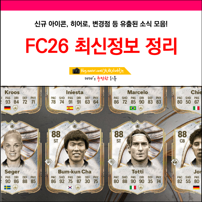 fc26 아이콘 총정리 차범근 히어로 커리어모드 출시일 : 네이버 블로그