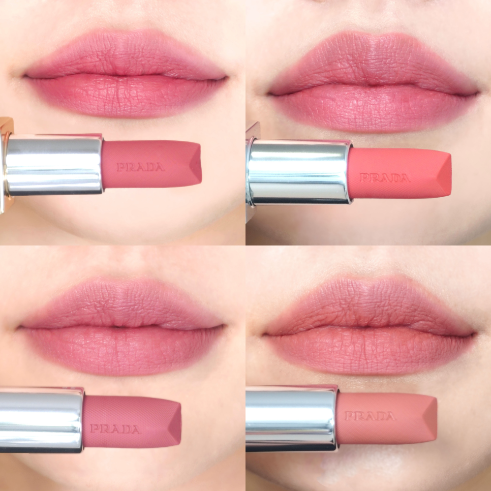 여름 립스틱 추천, 프라다 모노크롬 핑크! 신상 프라다 립스틱 4종 전색상 발색 : 네이버 블로그