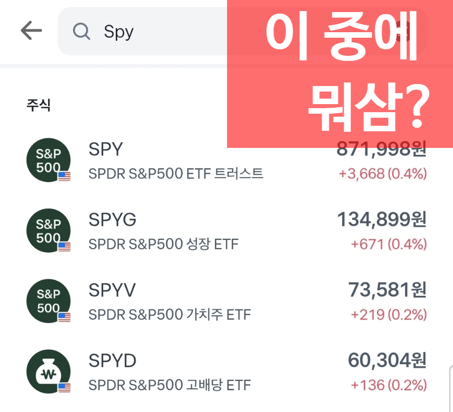 ETF 투자방법 SPY추천 SPYG SPYV SPYD 주가 배당 비교 : 네이버 블로그