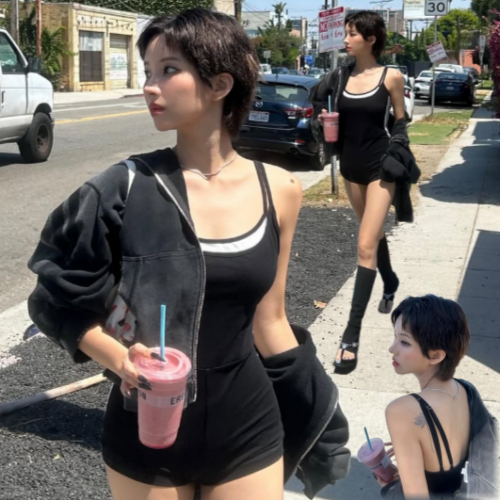 157cm 전소연 아찔한 하의실종 보디슈트 올블랙 근황 패션 JPG : 네이버 블로그