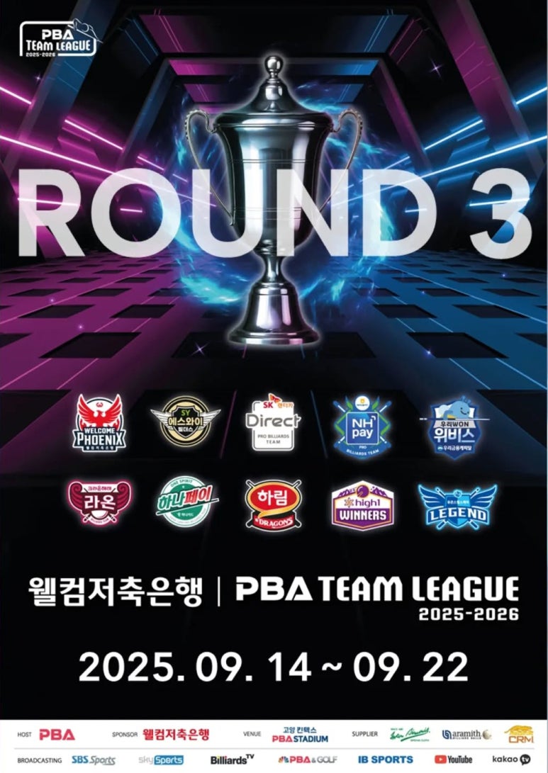 2025-26 웰컴저축은행 PBA 팀리그 3라운드 3일차 경기결과 및 팀순위 : 네이버 블로그