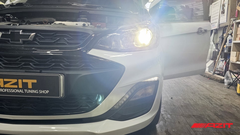 더뉴 스파크 브라비오 LED 올뉴클래식 H7 합법 인증 LED 전조등 튜닝 장착 완료. : 네이버 블로그