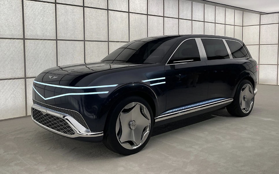 제네시스 2025 GV90 플래그십 대형 SUV 전기차의 양산형 모델 포착 : 네이버 블로그