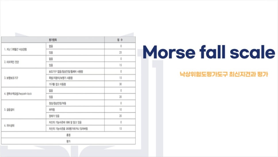 낙상위험사정도구 Morse fall scale 최신지견과 평가에 대해 : 네이버 블로그