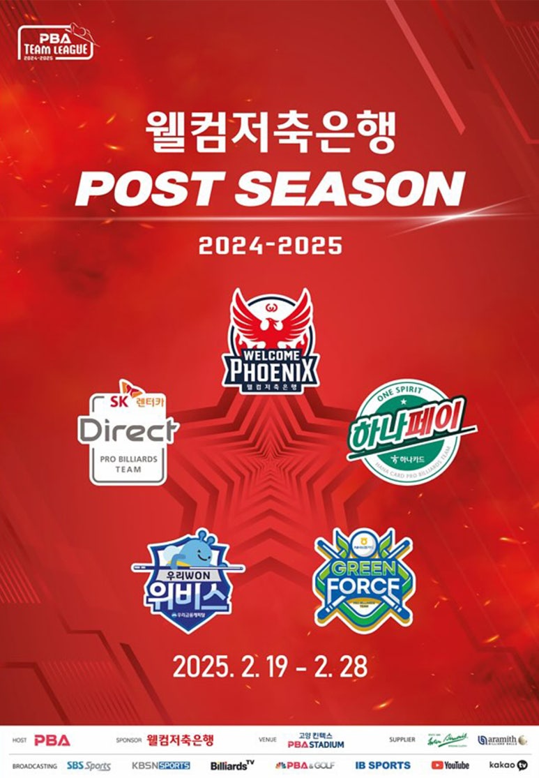 2024-25 웰컴저축은행 PBA 팀리그 포스트시즌 - 플레이오프 5차전 경기일정 : 네이버 블로그