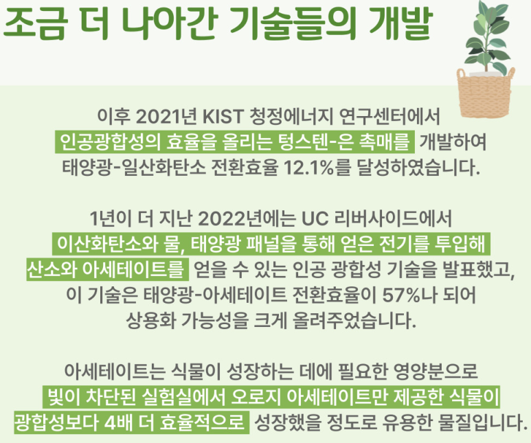 인공광합성 원리 소재 및 기술 응용분야 장점 및 한계 미래전망 네이버 블로그
