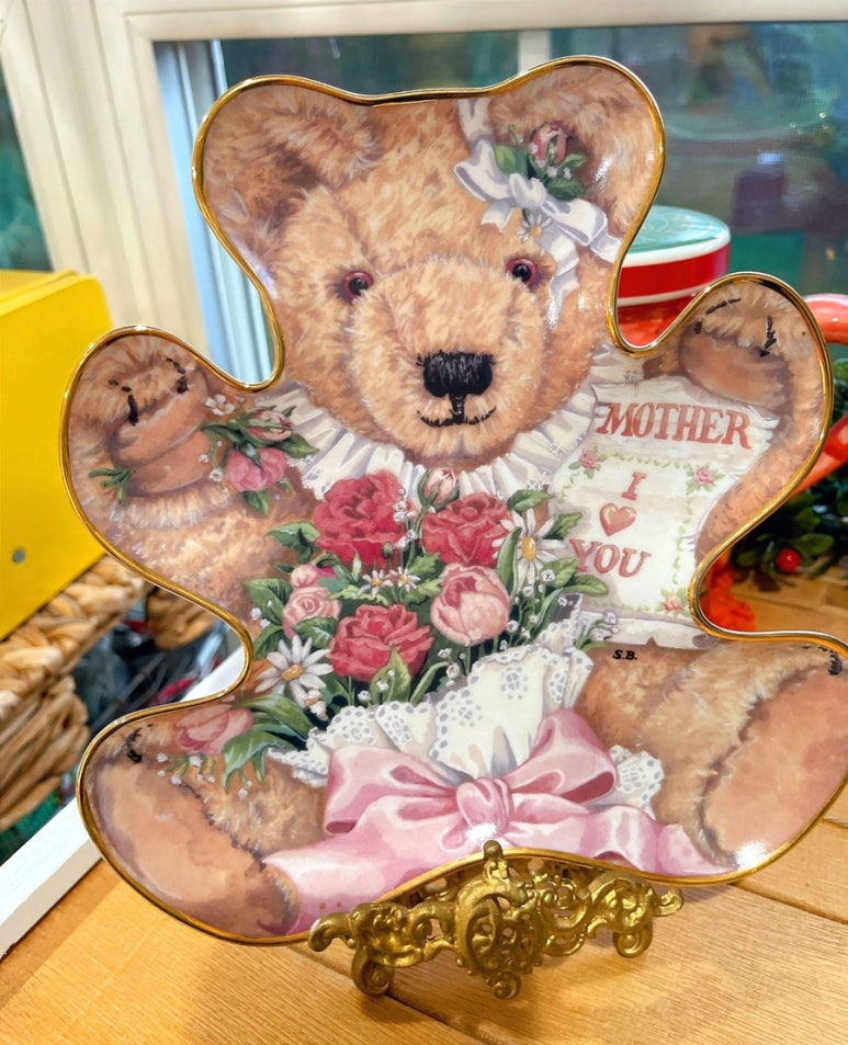 🧸 Franklin Mint 핑크 Teddy Hugs 테디베어 접시 🧸 : 네이버 블로그