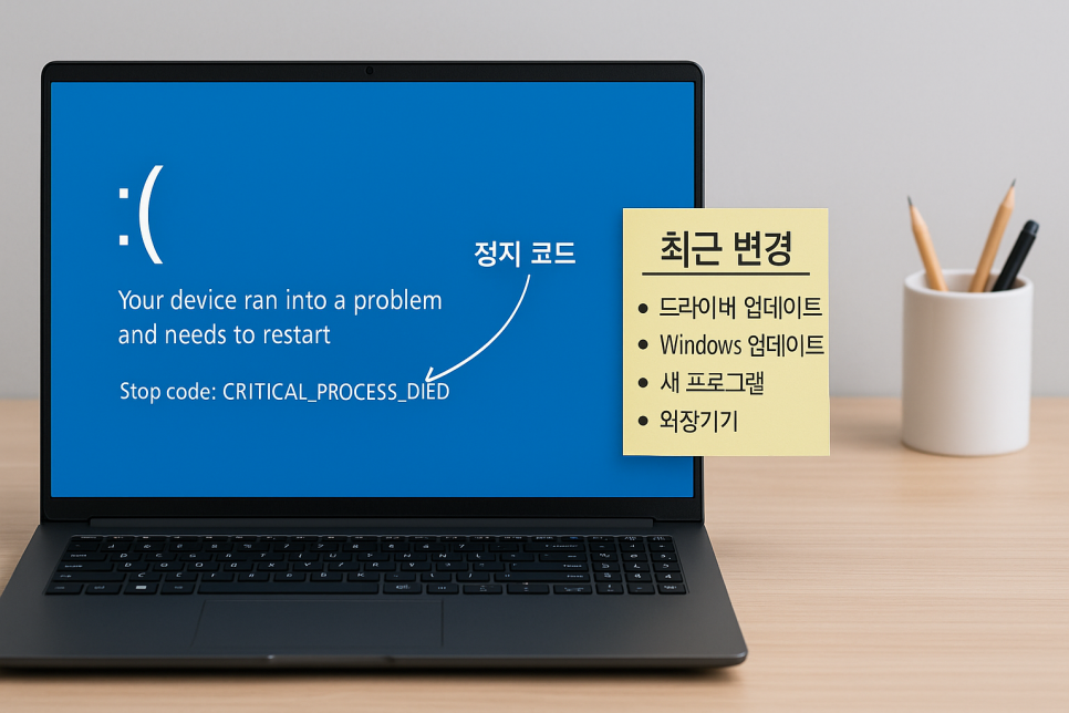 Your device ran into a problem and need to restart.그램 노트북 오류 : 네이버 블로그