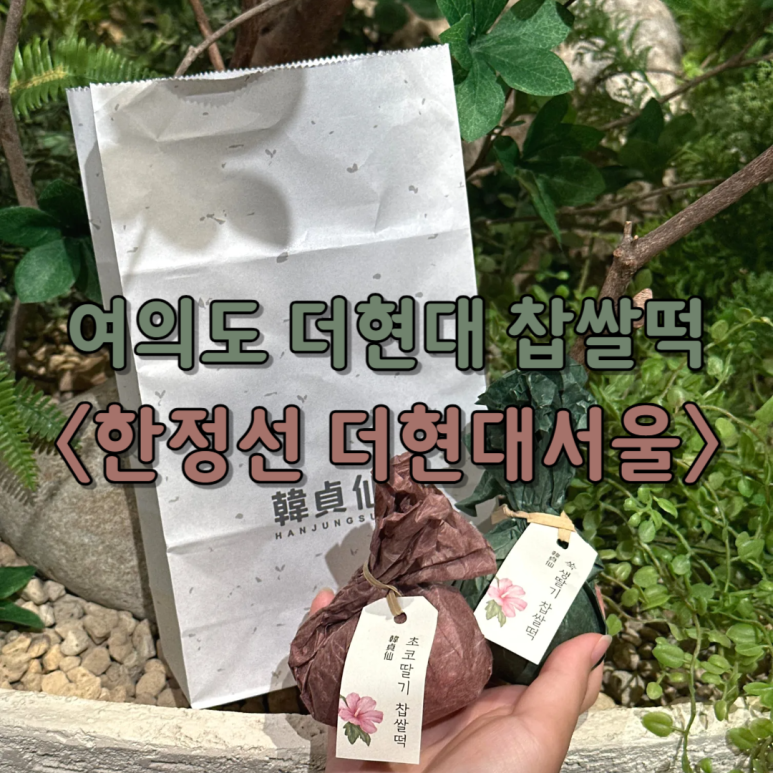 [리뷰] 서울 여의도 더현대 찹쌀떡 맛집 "한정선" 내돈내산 후기 l 메뉴, 가격 정보 : 네이버 블로그
