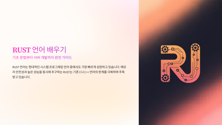 RUST 언어 배우기 기초 문법부터 서버 개발까지 완전 가이드 : 네이버 블로그