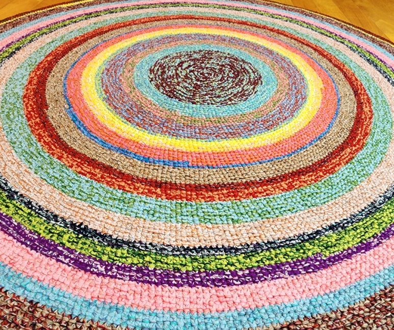 #코바늘#손뜨개#보카시실#원형#러그 : 네이버 블로그