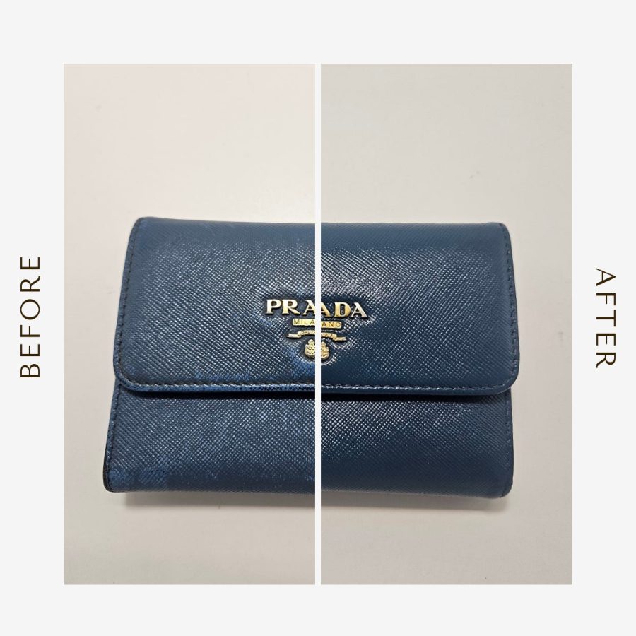 프라다가죽지갑염색! 가죽지갑 얼룩 색빠짐 복원해서 다시 사용가능해요 : 네이버 블로그