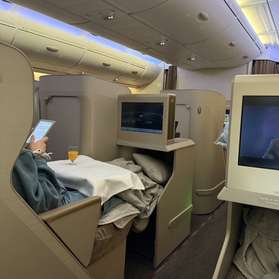 아시아나항공 OZ203 좌석 배치도 비즈니스 기내식 LA-인천 A380 : 네이버 블로그