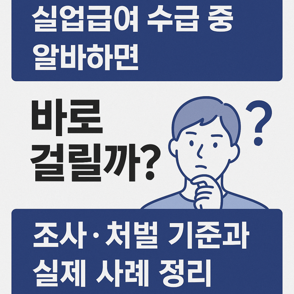 실업급여 수급 중 알바하면 바로 걸릴까? 조사·처벌 기준과 실제 사례 정리 : 네이버 블로그