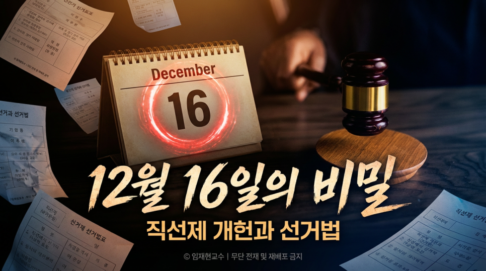 [법률 칼럼] 12월 16일의 헌정사적 의미: 직선제 개헌과 공직선거법의 핵심 법리 분석 : 네이버 블로그