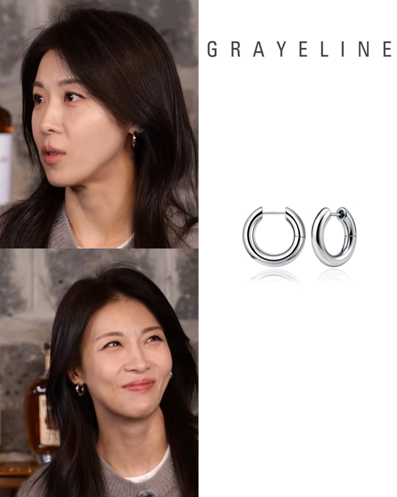 하지원 패션 ! 짠한형 유튜브 속 볼드 링 귀걸이는 ? 그레이엘린 화이트 골드 귀걸이 추천 ! : 네이버 블로그