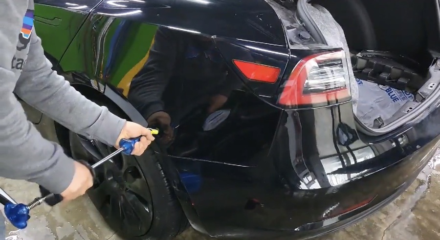 테슬라 모델 3 뒷휀더 PPF 시공 차량 덴트복원 | 잠실•송파•강남 덴트전문점 MDOC : 네이버 블로그