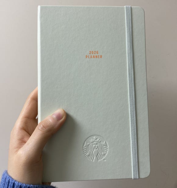 [내돈내산] 2025 스타벅스 e-프리퀀시 후기 스타벅스 2026 데일리 플래너 라이트 그린 후기, 스타벅스 다이어리💚 ...