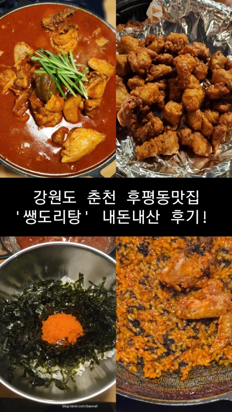 강원도 춘천 후평동맛집 '쌩도리탕' 내돈내산 후기! : 네이버 블로그
