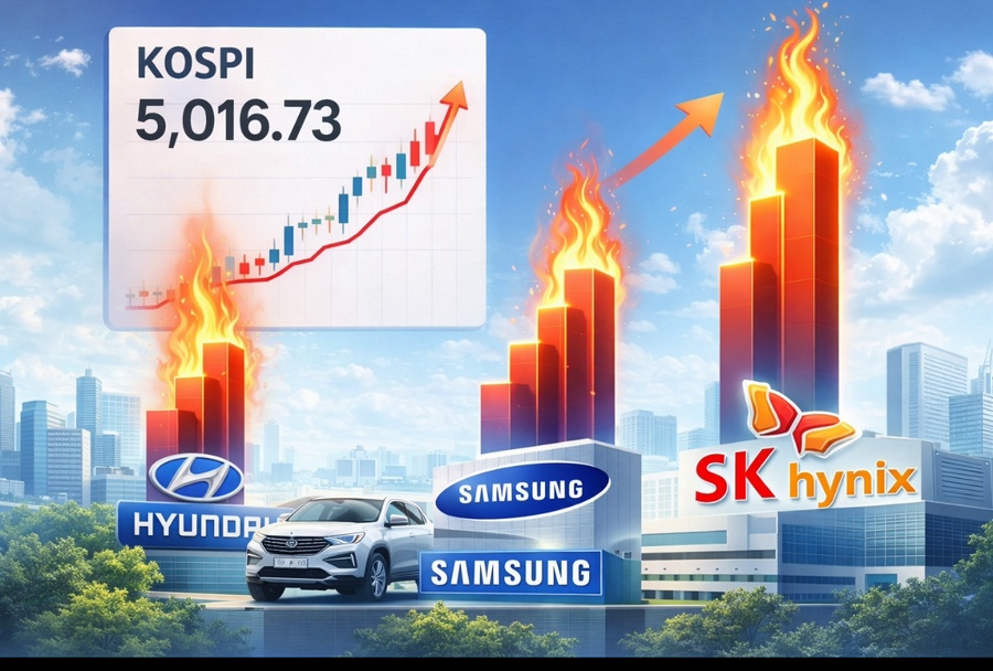 코스피 5천 돌파, 현대차·삼성전자·SK하이닉스 주가 불기둥 이후 향후 전망 : 네이버 블로그