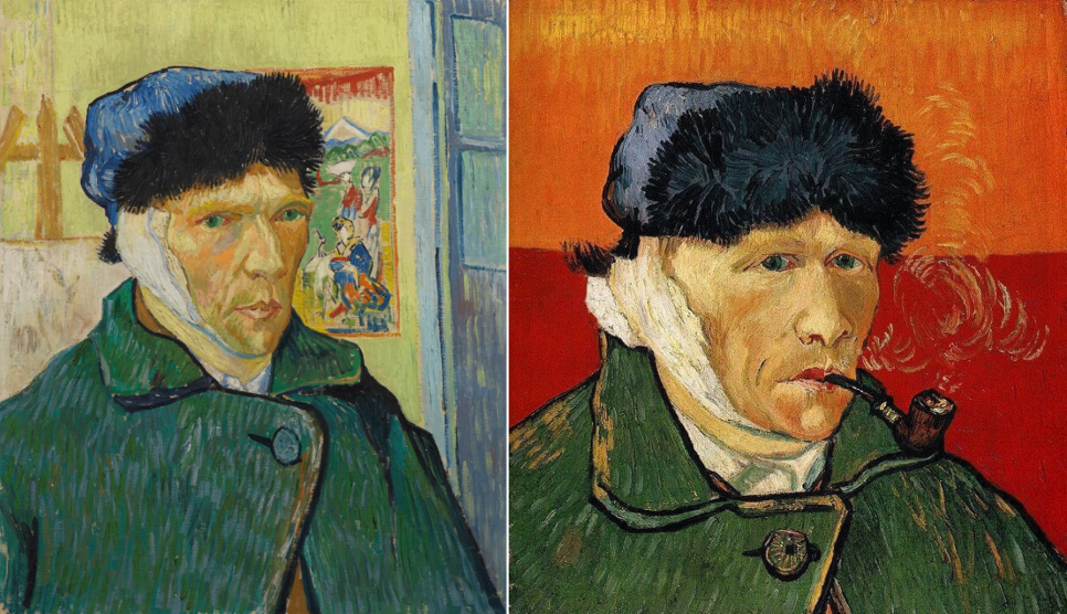 고흐의 귀에 붕대를 감고 파이프를 문 자화상 : 네이버 블로그