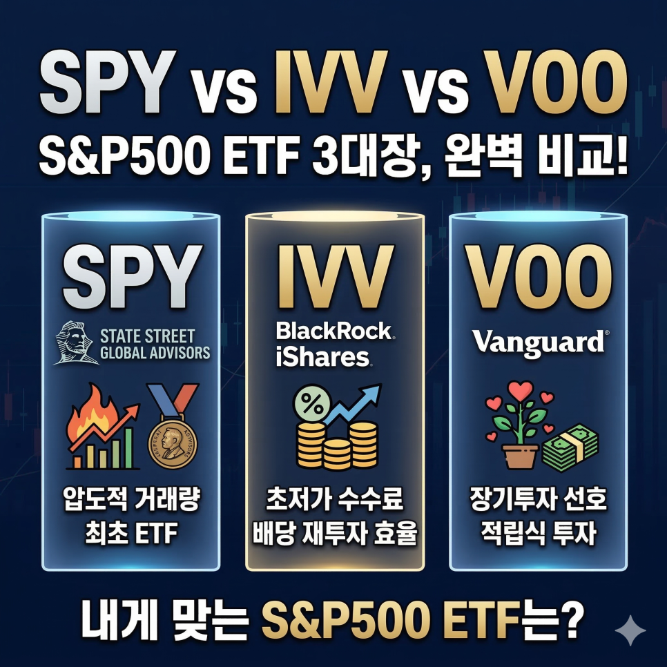 IVV, VOO, SPY 비교 S&P500 ETF 3대장 뭐가 다를까 : 네이버 블로그