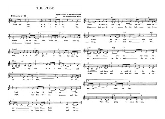 The Rose 악보 : 네이버 블로그